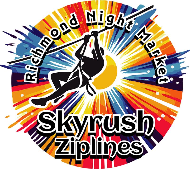 Richmond Night Market Zipline attraction logo